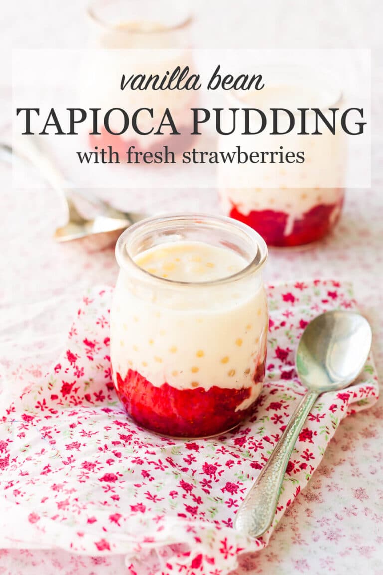 Easy homemade tapioca pudding recipe with fresh strawberries