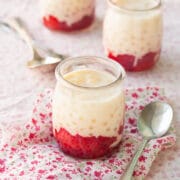 Easy homemade tapioca pudding recipe with fresh strawberries
