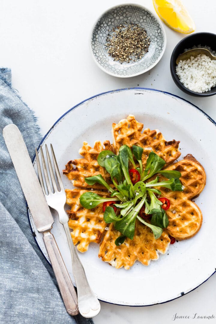 Cheese waffles, a savory twist on a classic brunch recipe