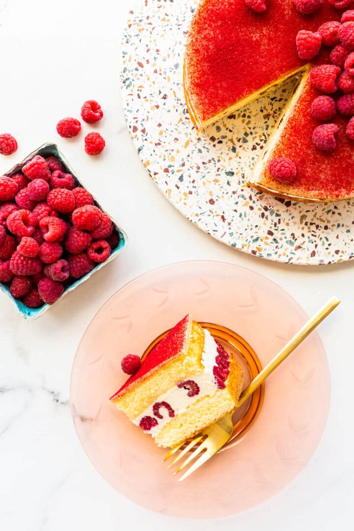 Framboisier Cake (Fraisier With Raspberries) - The Bake School