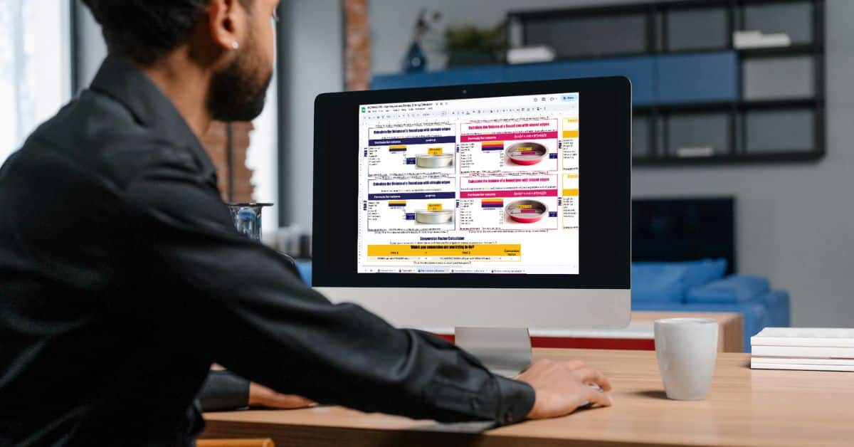 Pan Volume and Recipe Scaling Calculator Workbook - The Bake School Pan Volume and Recipe Scaling Calculator Workbook - The Bake School