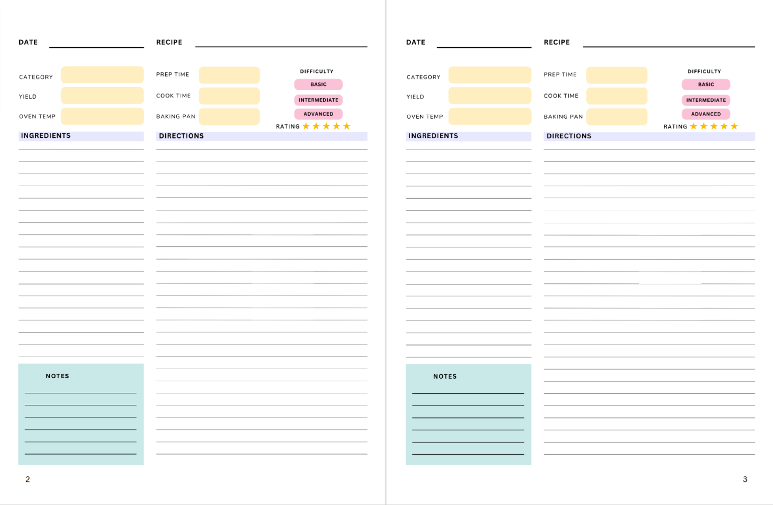 Baking Recipe Notebook - The Bake School