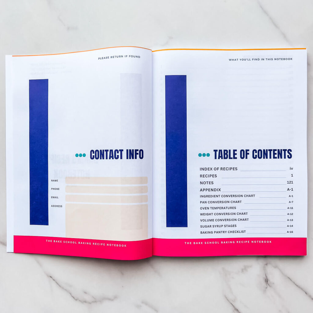 Baking Recipe Notebook - The Bake School
