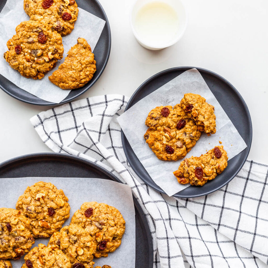 Soft and Chewy Oatmeal Raisin Cookies - The Bake School