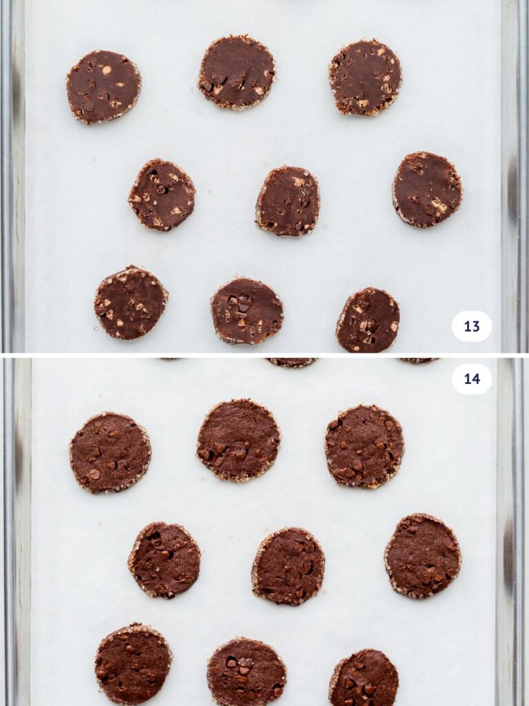 Chocolate sablés with mini dark chocolate chips