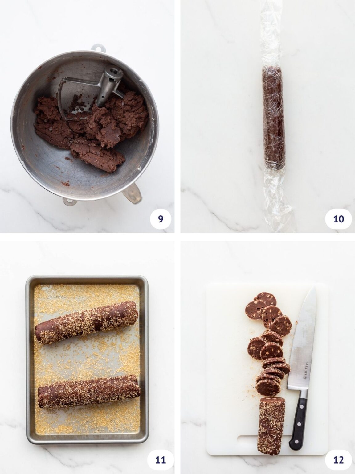Chocolate sablés with mini dark chocolate chips