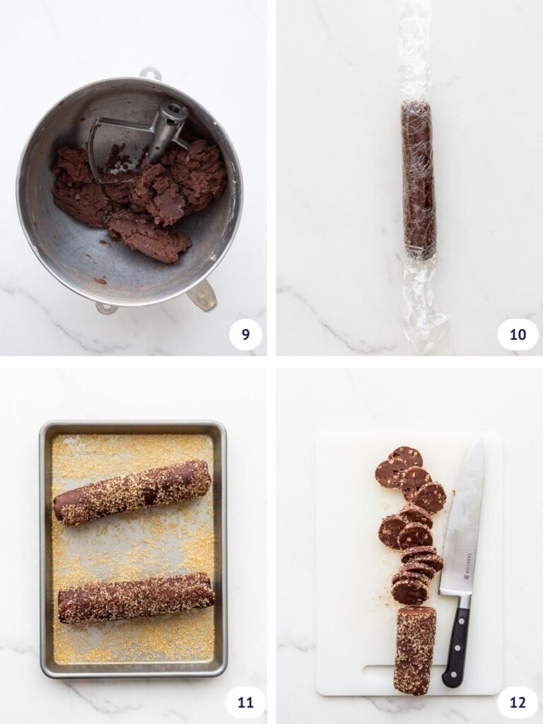 Chocolate sablés with mini dark chocolate chips
