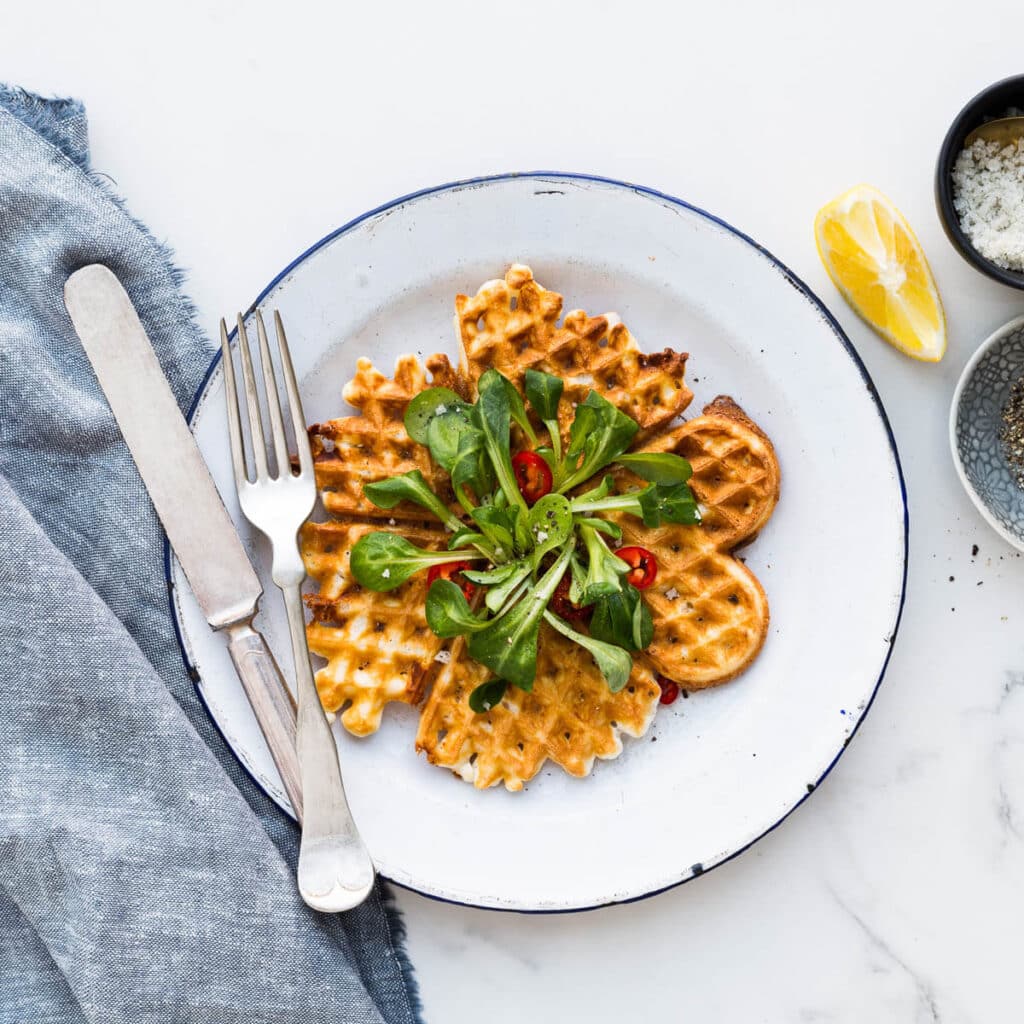 Cheese waffles, a savory twist on a classic brunch recipe