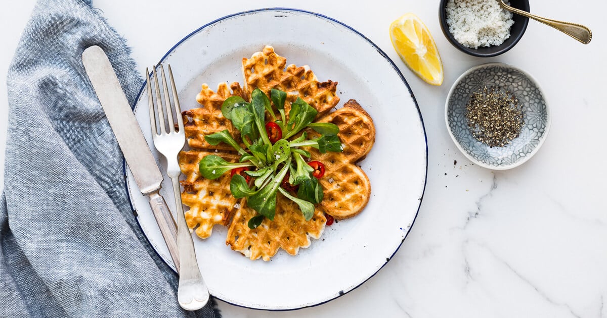 Cheese waffles, a savory twist on a classic brunch recipe