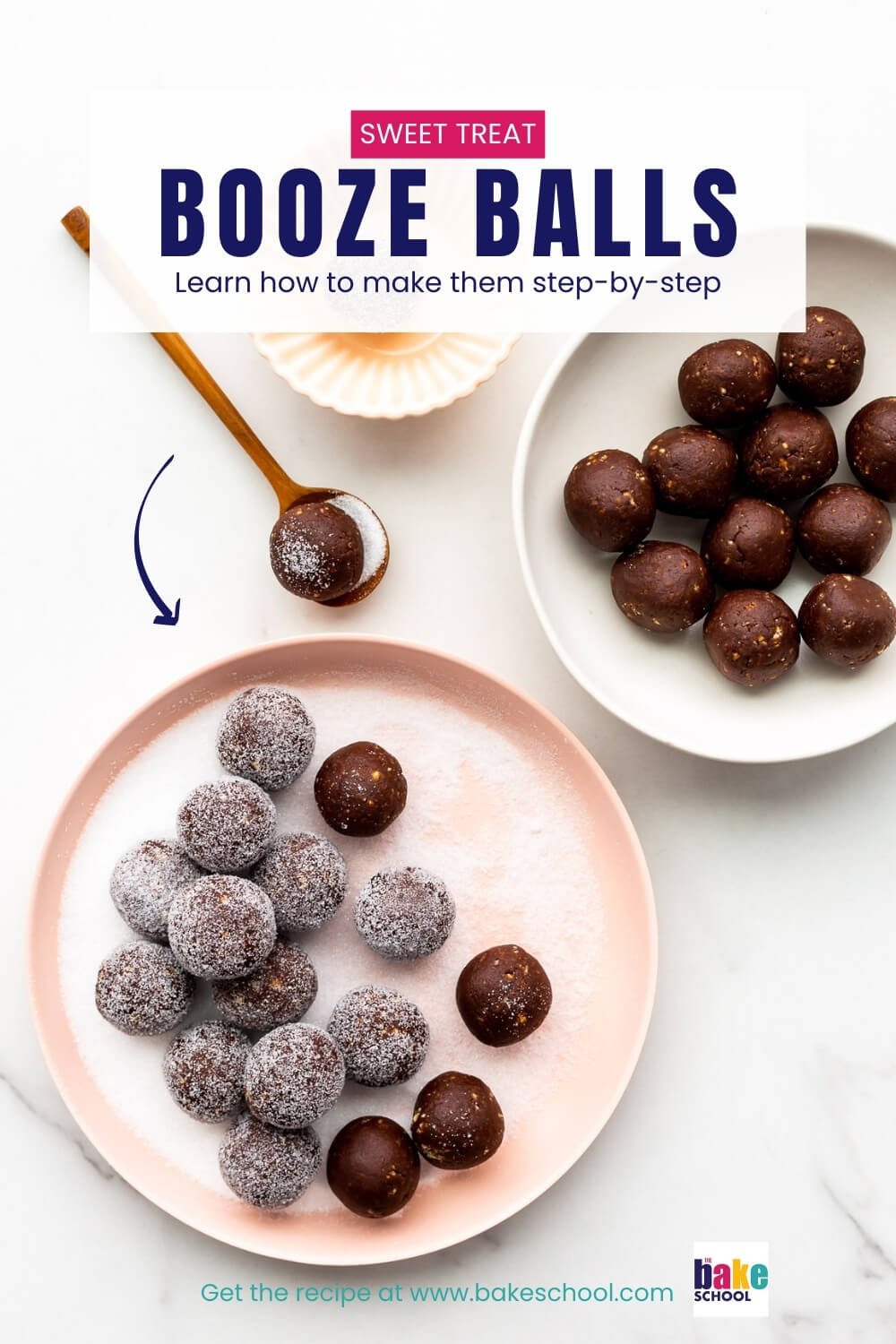 Booze Balls with Dark Chocolate and Amaretto - The Bake School