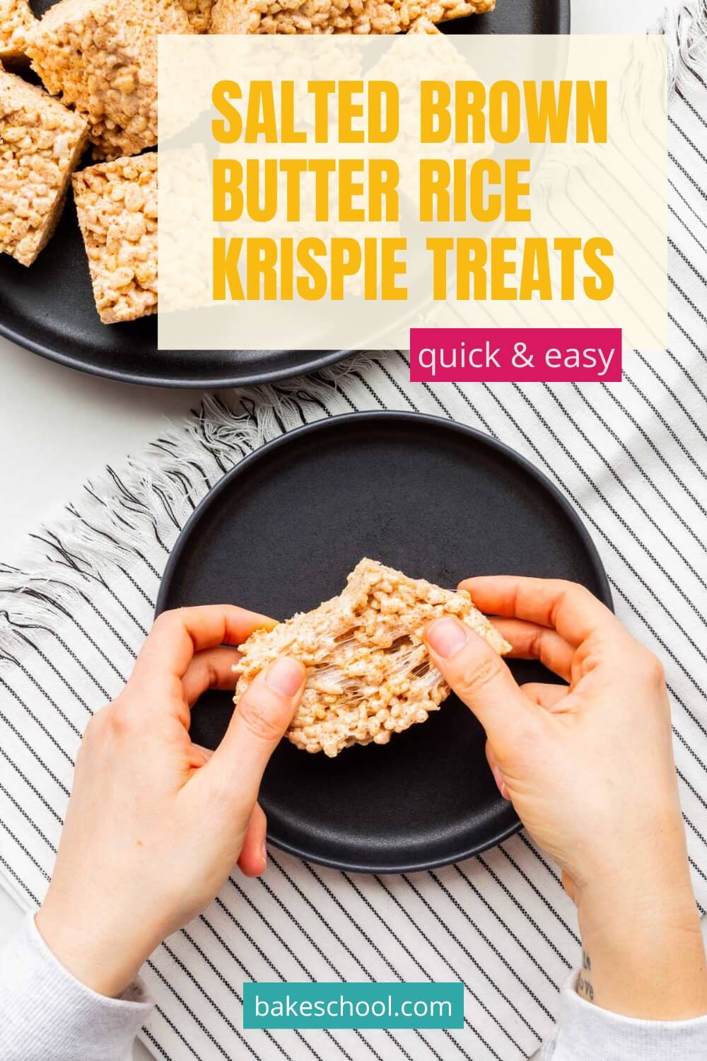 Salted Brown Butter Rice Krispies Treats - The Bake School