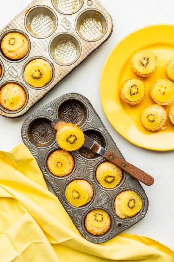 Coconut Financiers With Sungold Kiwis - The Bake School