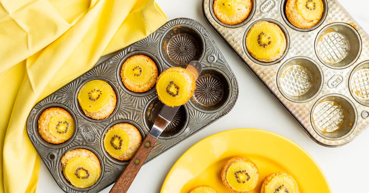 Coconut Financiers With Sungold Kiwis - The Bake School